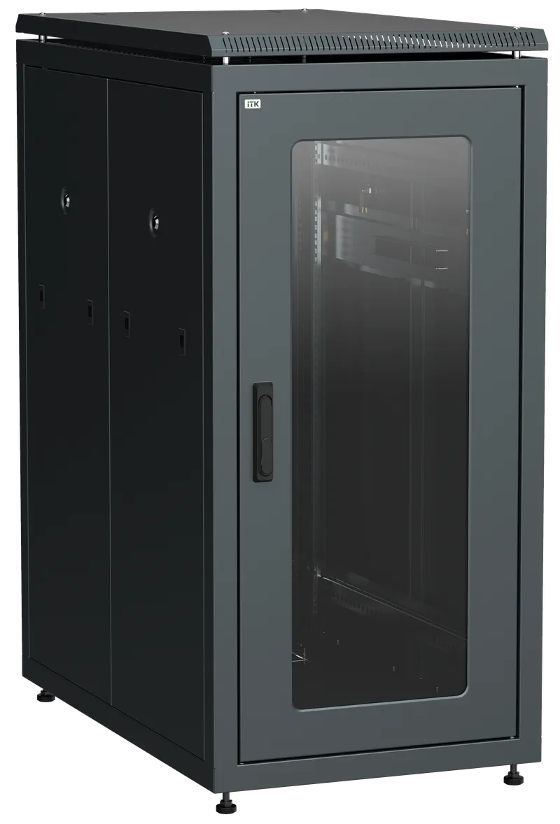 ITK LINEA N Шкаф сетевой 19" 28U 600х1000мм стеклянная передняя дверь ...