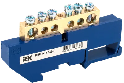 Шина N "ноль" на DIN-изол ШНИ-8х12-6-Д-С IEK (YNN10-812-6D-K07 ...