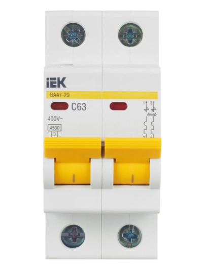 KARAT Автоматический выключатель ВА47-29 2P C 63А 4,5кА IEK (MVA20-2-063-C) - характеристики ...