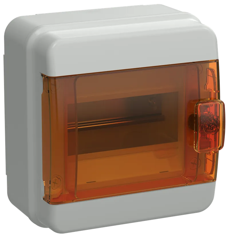 TEKFOR Корпус пластиковый КМПн-6 IP65 оранжевая прозрачная дверь IEK ...